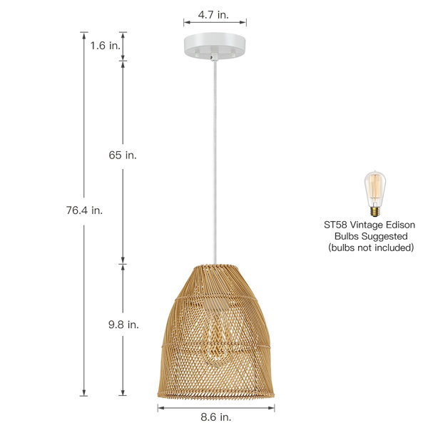 Bayou Breeze Yingst 1- Light Bell Pendant & Reviews | Wayfair