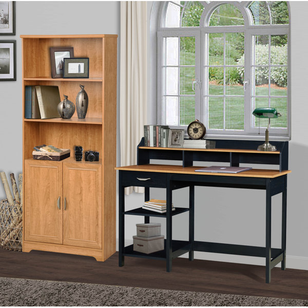 WFX Utility™ 5 bookcases with doors, honey maple bookcases, adjustable ...