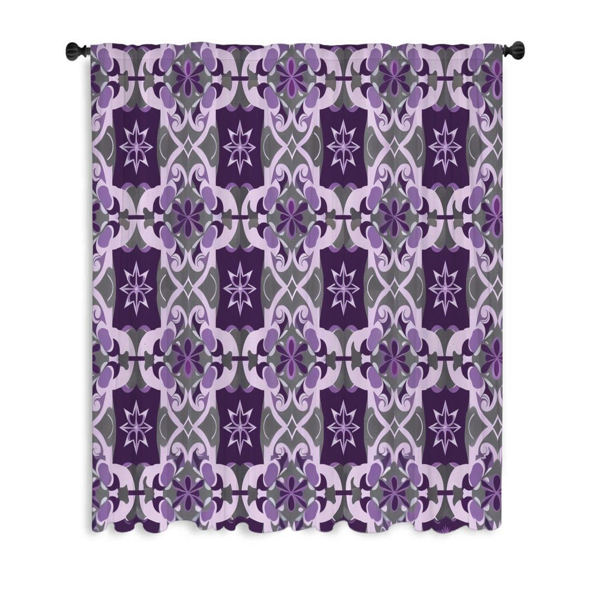 East Urban Home Brown mandala Window Curtains, Art Blockout & Sheer ...