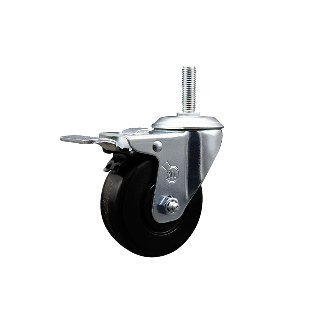 Service Caster Wheel Swivel 3/4 Inch Threaded Stem Caster Total Lock ...