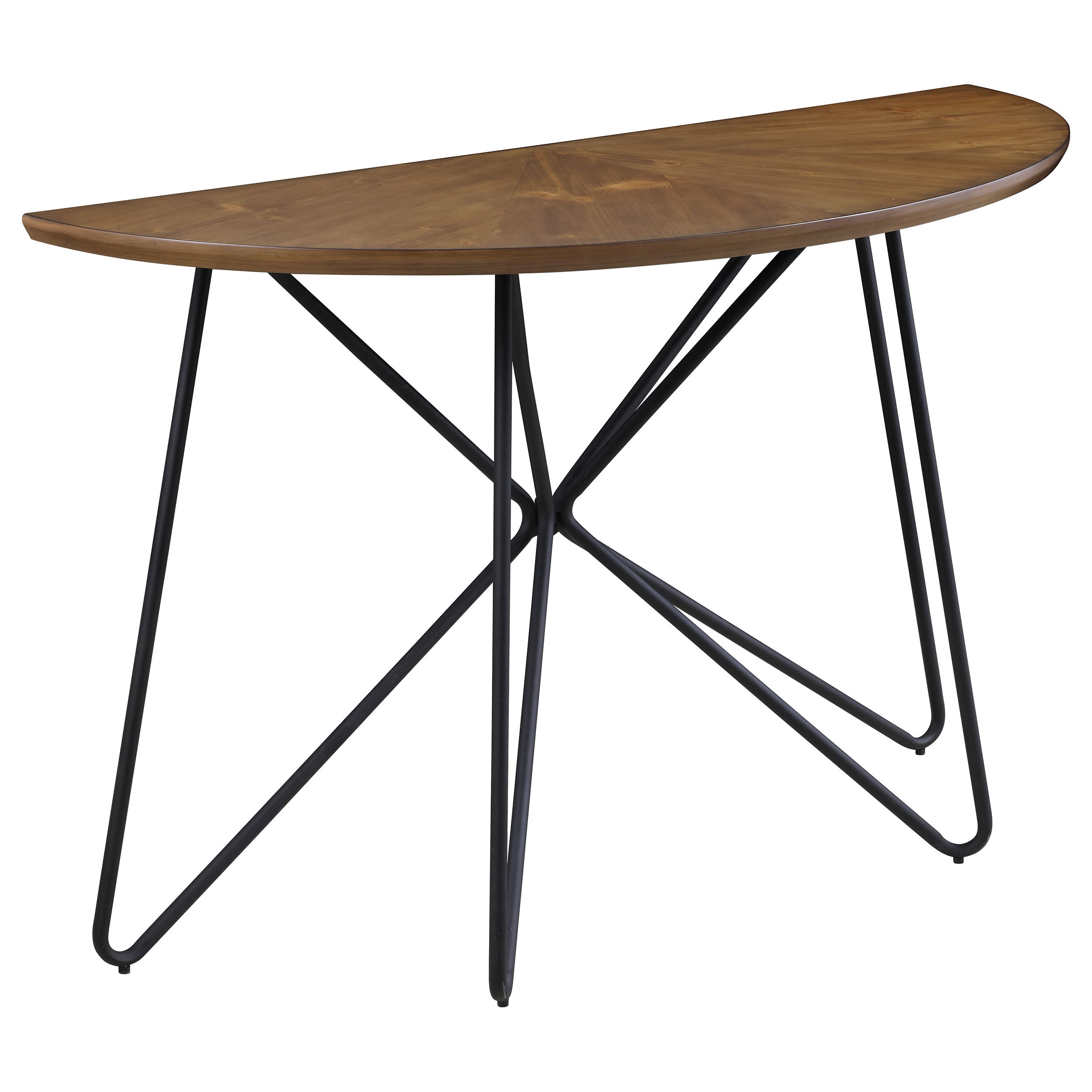 17 Stories Brinnon Semicircle Console Table Dark Brown And Black | Wayfair