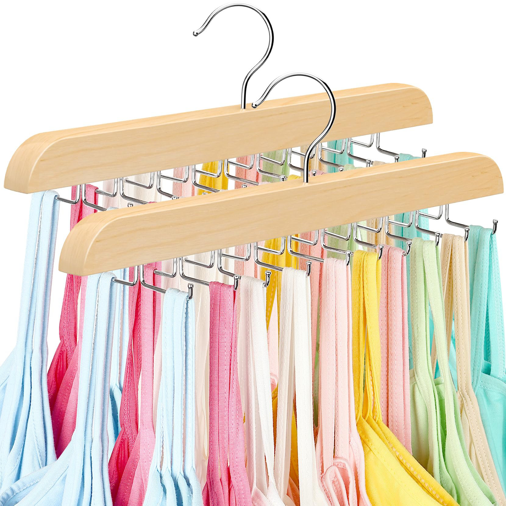 KAISHENGDAA Tank Top Hanger With Premium Wood, 24 Large Capacity, Space ...