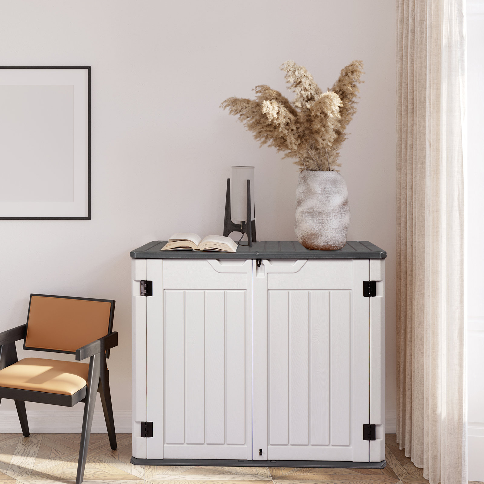 Winado 260 Gallon Water Resistant Polyethylene Plastic Lockable Cabinet ...