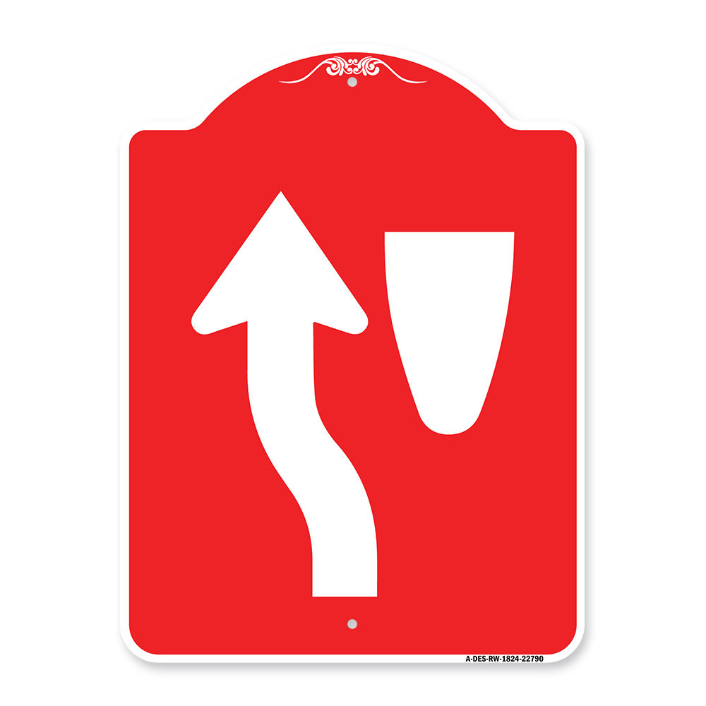 Signmission Designer Series Sign - Traffic Sign Keep Left Symbol | Red ...