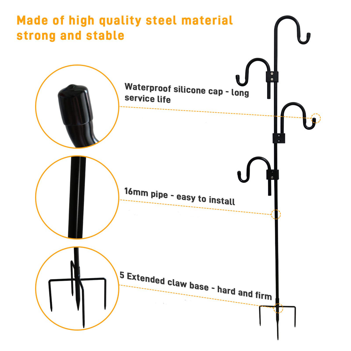 Red Barrel Studio® Quintanilla Shepards Hooks For Outdoor Adjustable ...