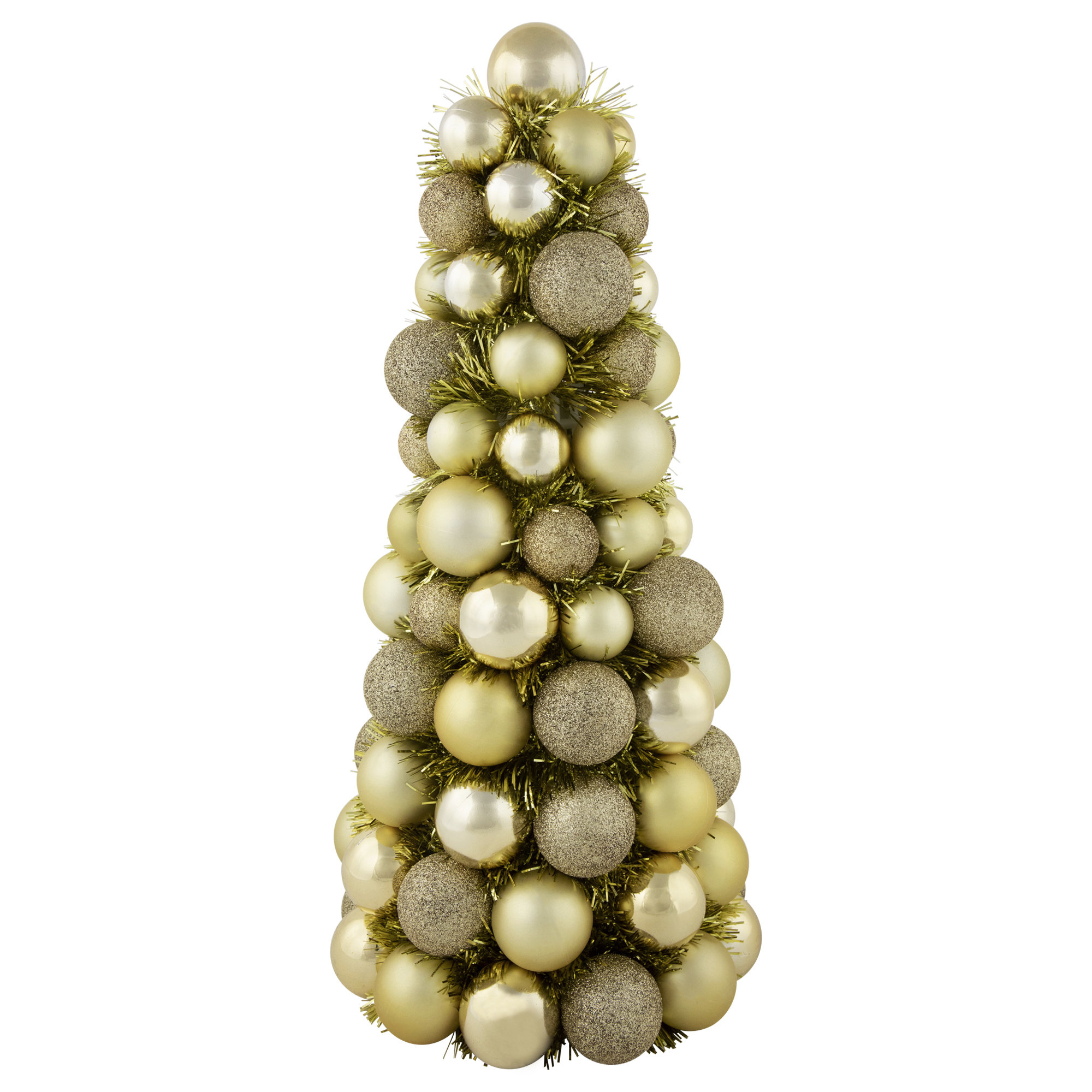 Northlight Seasonal 15.75" 3-Finish Shatterproof Ball Christmas Tree ...
