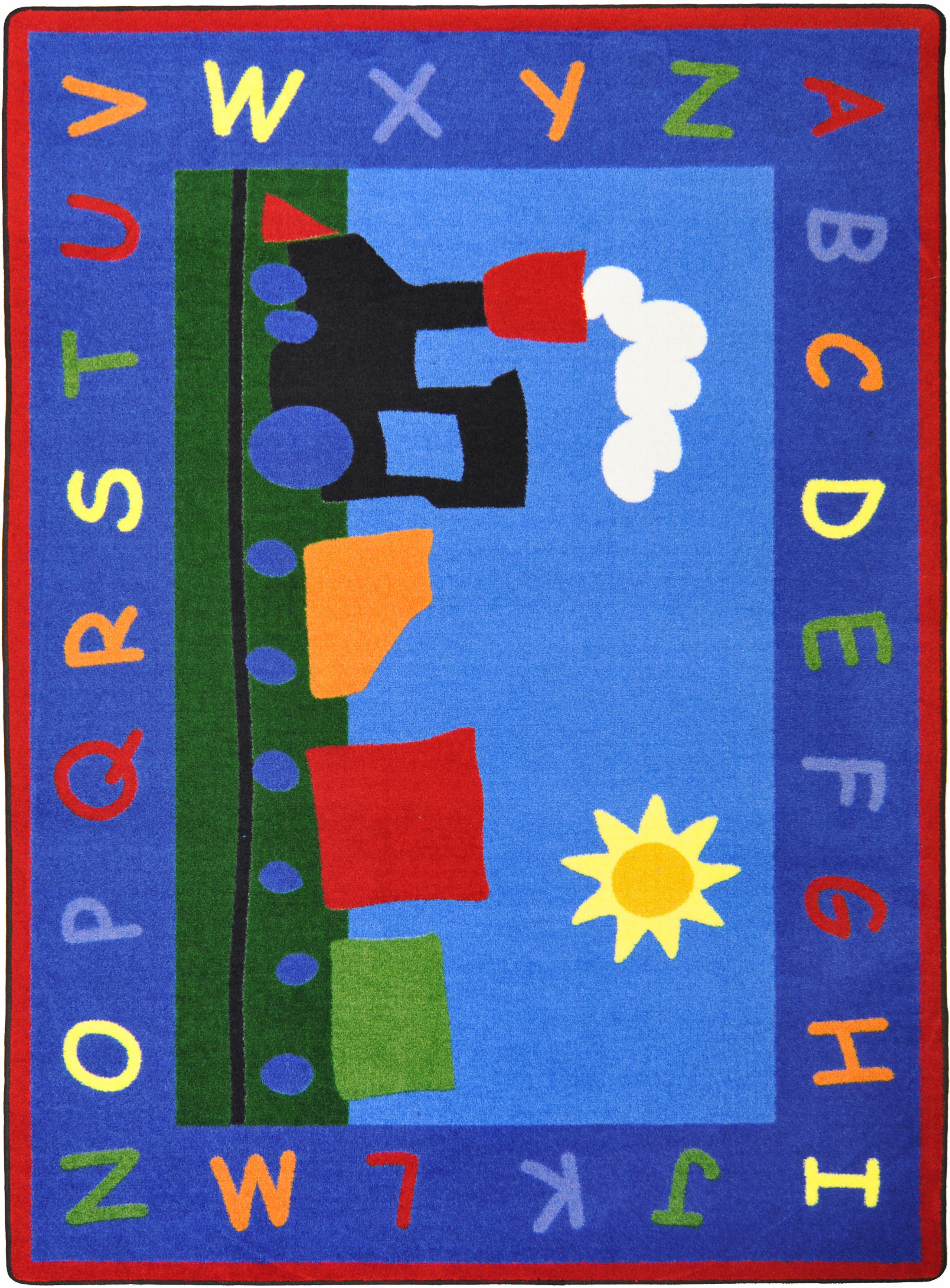 Joy Carpets Tiny Train by Joy Carpets Area Rug | Wayfair