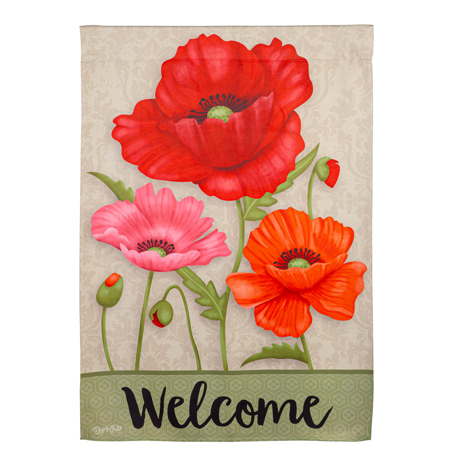 Arlmont & Co. Poppy Welcome Suede House Flag - Wayfair Canada