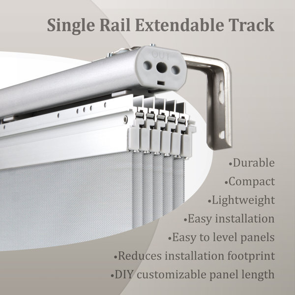 Rod Desyne 5-Panel Single Rail Panel Track Extendable 58"-110"W x 94"H ...