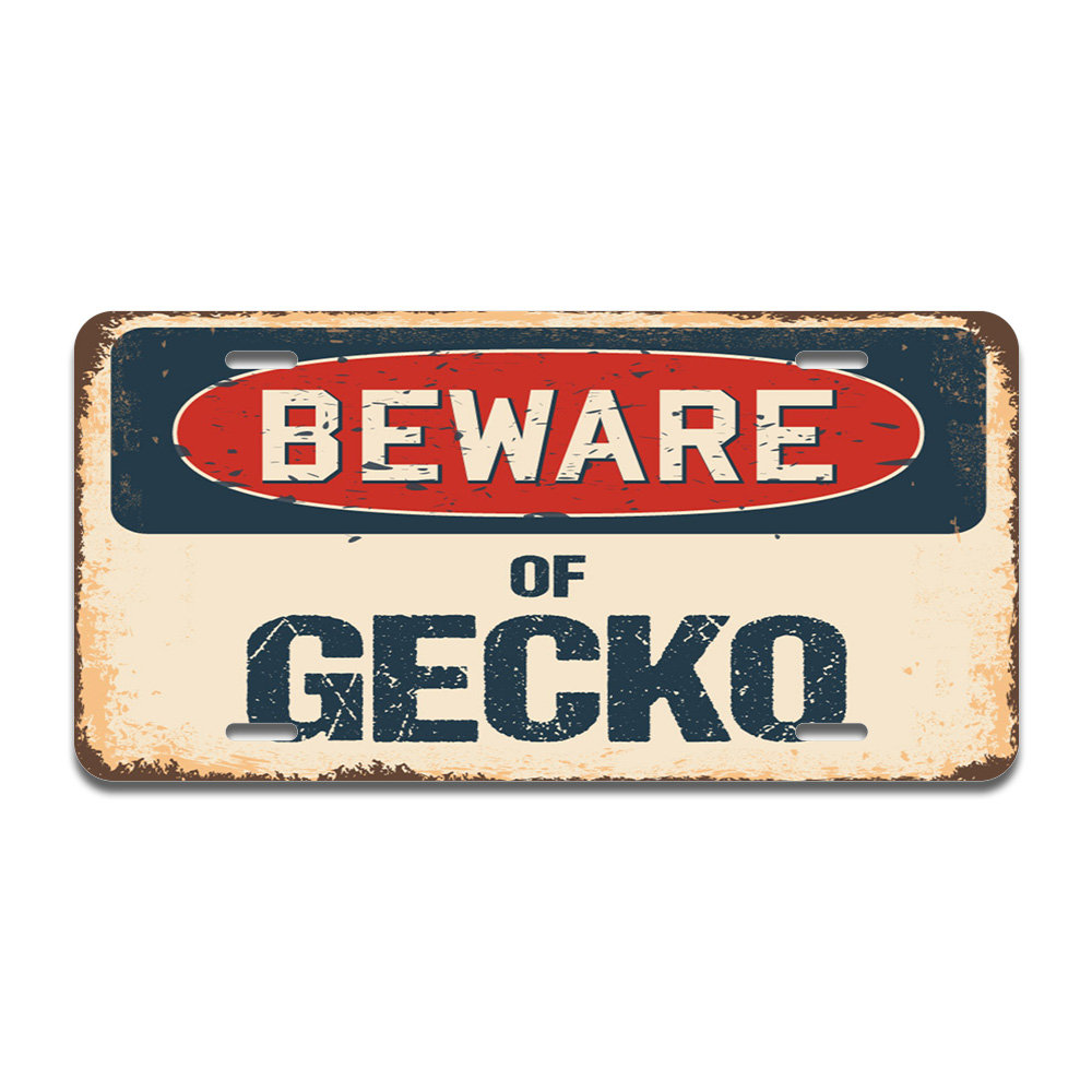 SignMission Beware of Gecko Aluminum Plate Frame | Wayfair