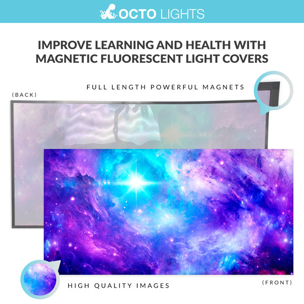 Octo Lights Astronomy - Magnetic Fluorescent Light Cover for Ceiling ...