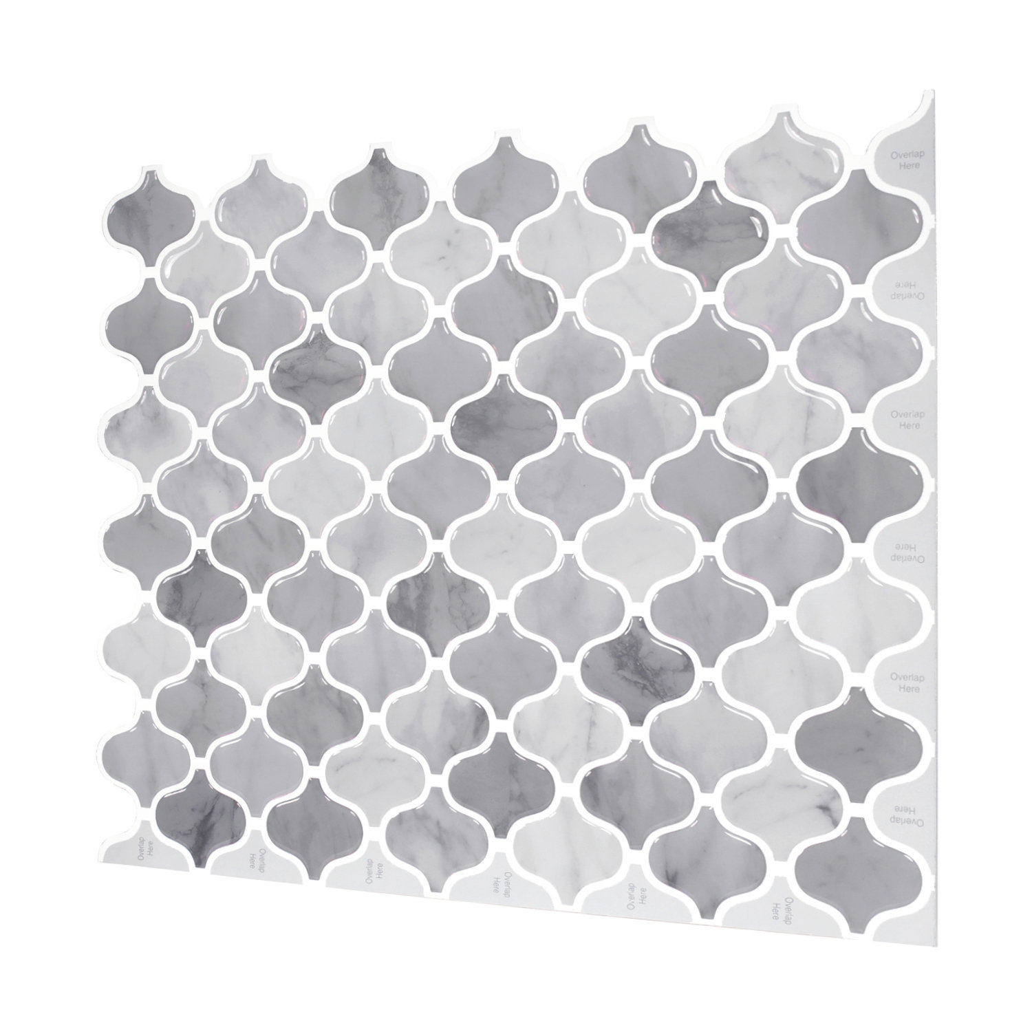 Tic Tac Tiles Damask 12'' W x 12'' L PVC Peel and Stick Mosaic Tile ...