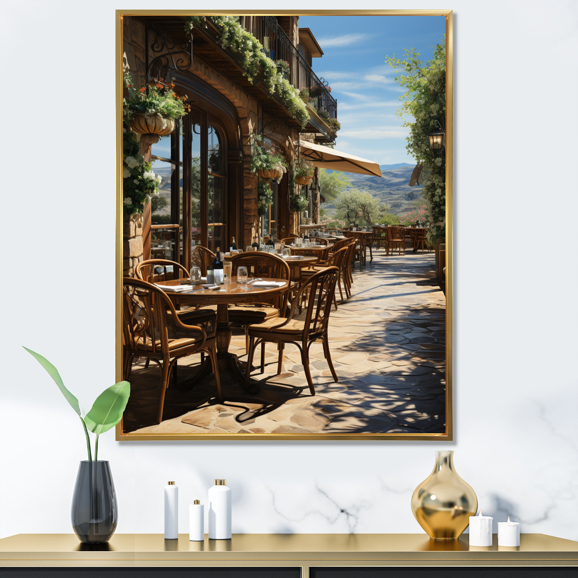 Red Barrel Studio Country Clubs Outdoor Dining IV - Cityscapes Canvas ...