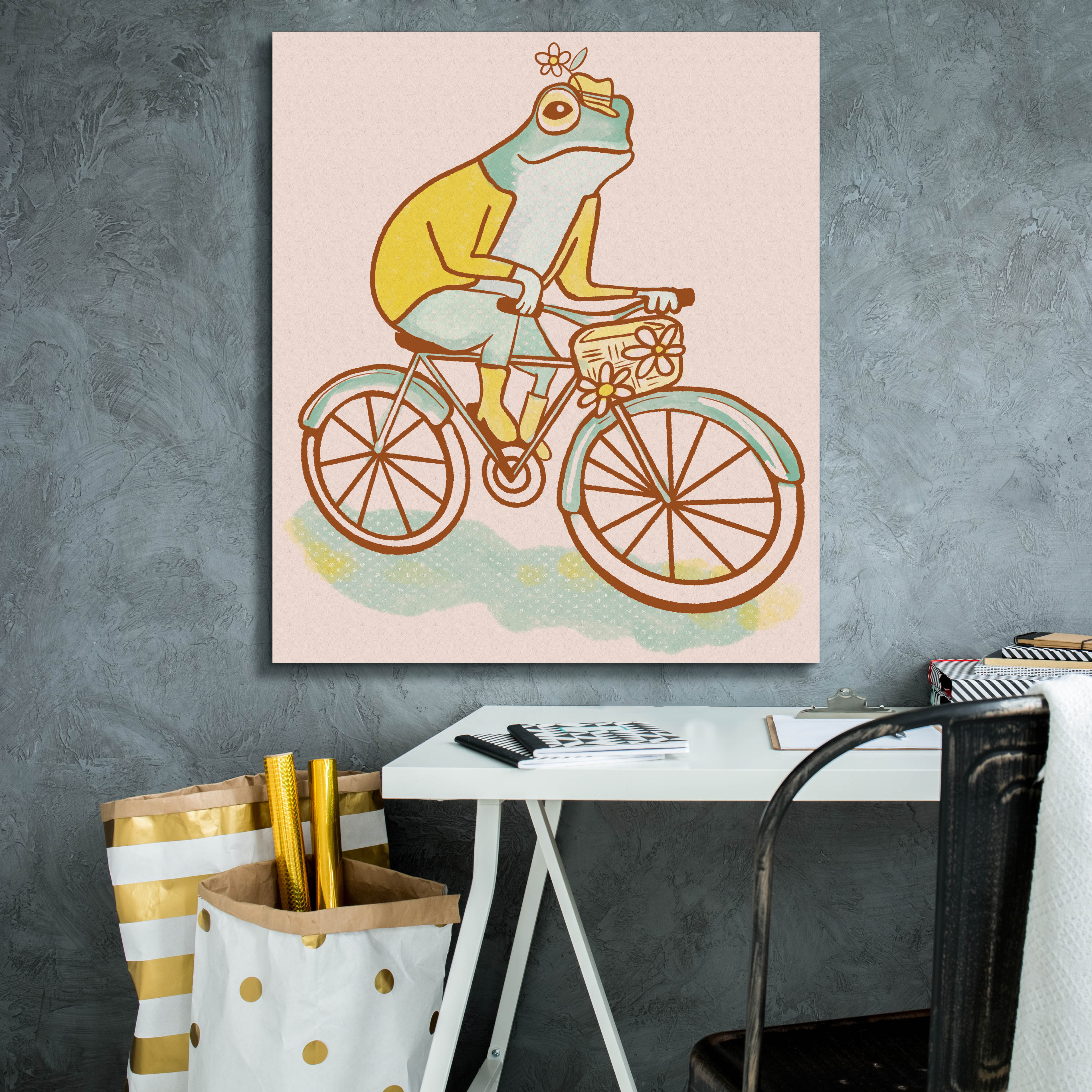 Trinx 'Frog Cottagecore' by Rachel Hallquist Canvas Wall Art, 40" x 54 ...