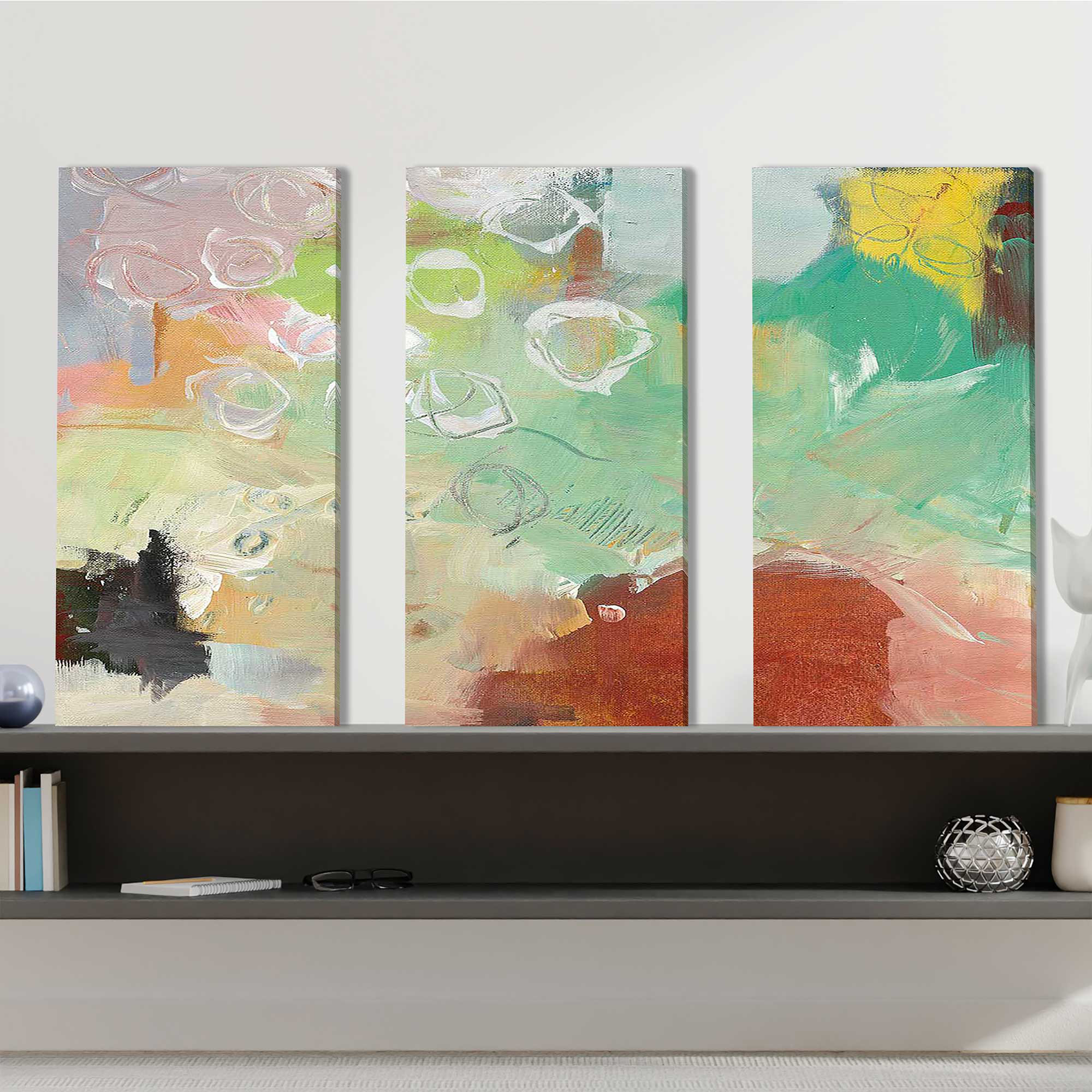 Brayden Studio® Summer Rising III - 3 Piece Wrapped Canvas Painting ...
