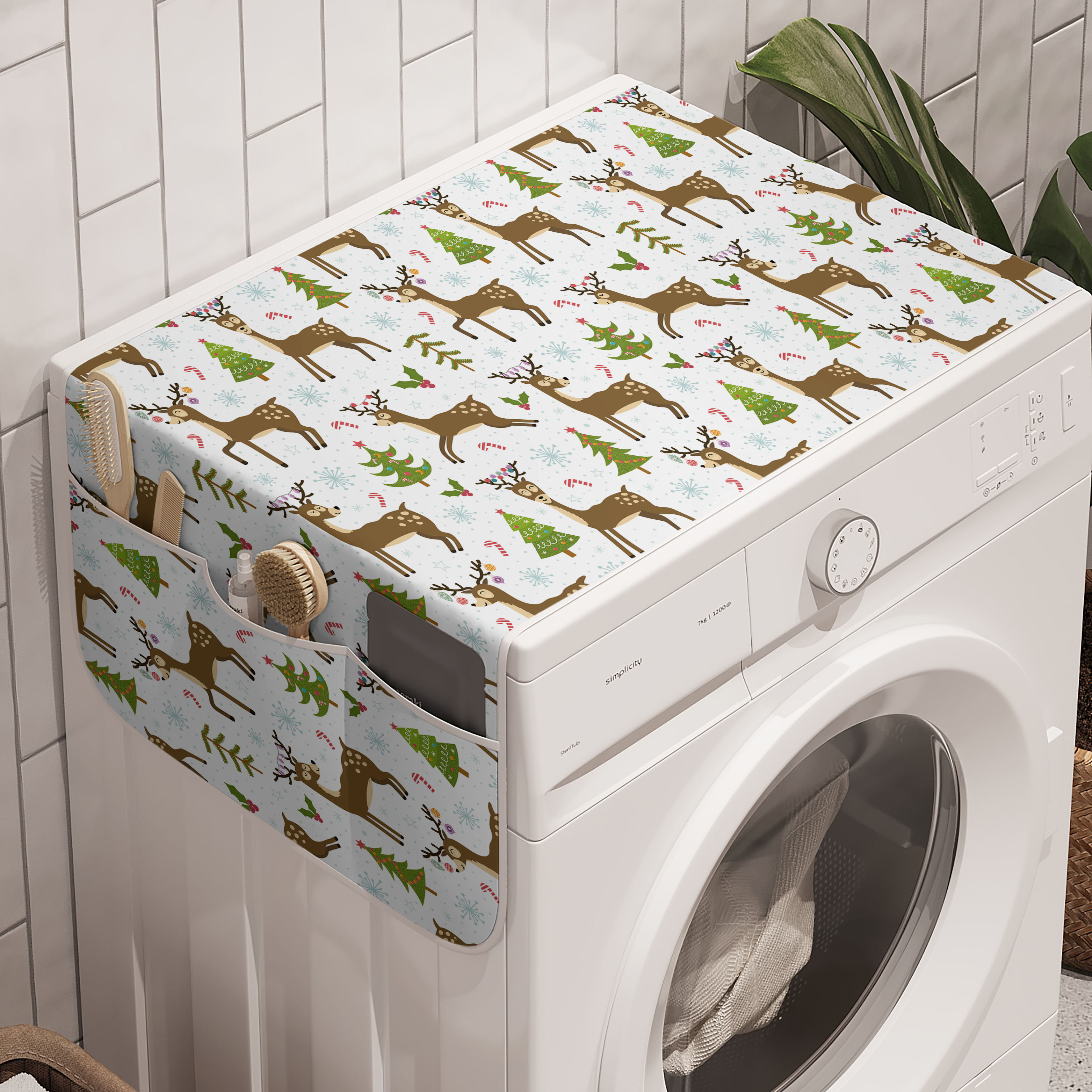 East Urban Home Christmas Washing Machine Organizer Pack of 2 47" x 18. ...