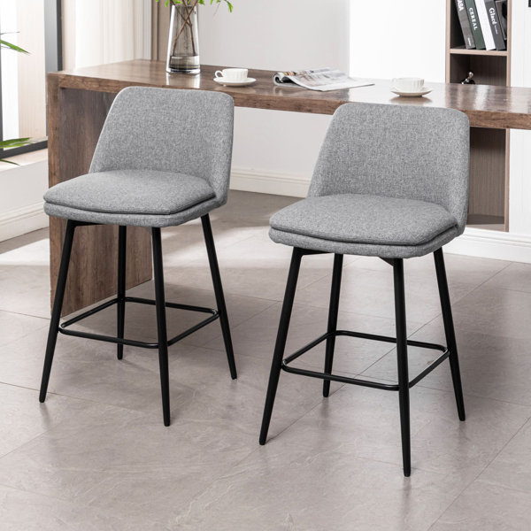 Brayden Studio® Derting Swivel 25.6'' Counter Height Bar Stools ...