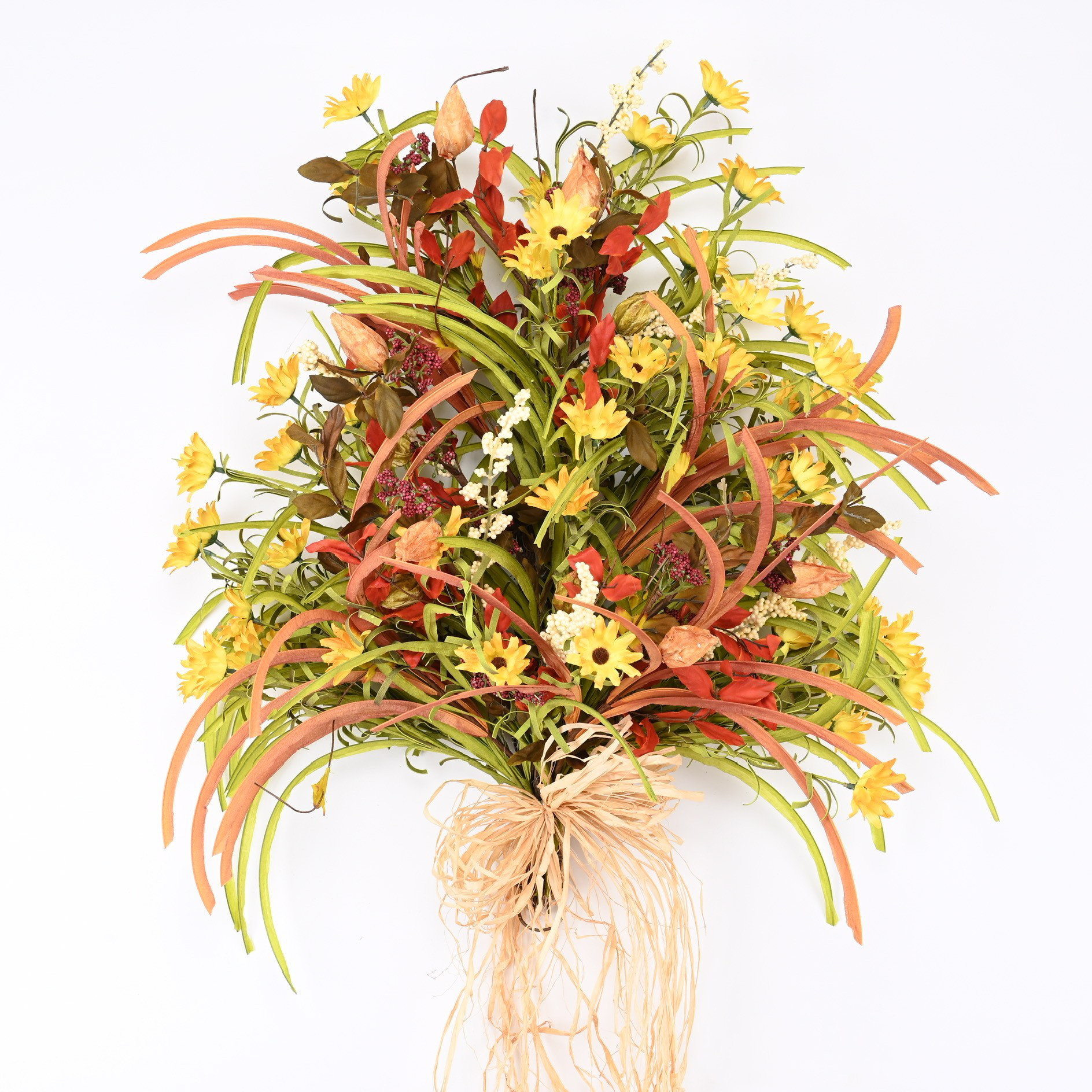 The Holiday Aisle® 24" Daisy Fall Front Door Wreath Foral Swag | Wayfair