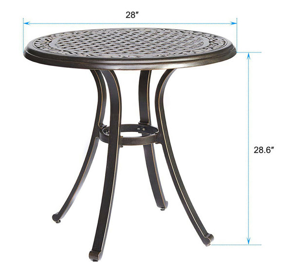 Fleur De Lis Living 28" Dia X 28.6" Height Bistro Table, Round Indoor ...