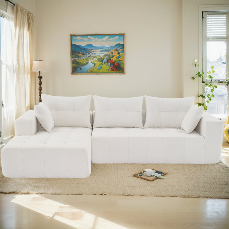 Latitude Run® L-Shaped Sectional Sofa Set -Linen Upholstery,For Living ...