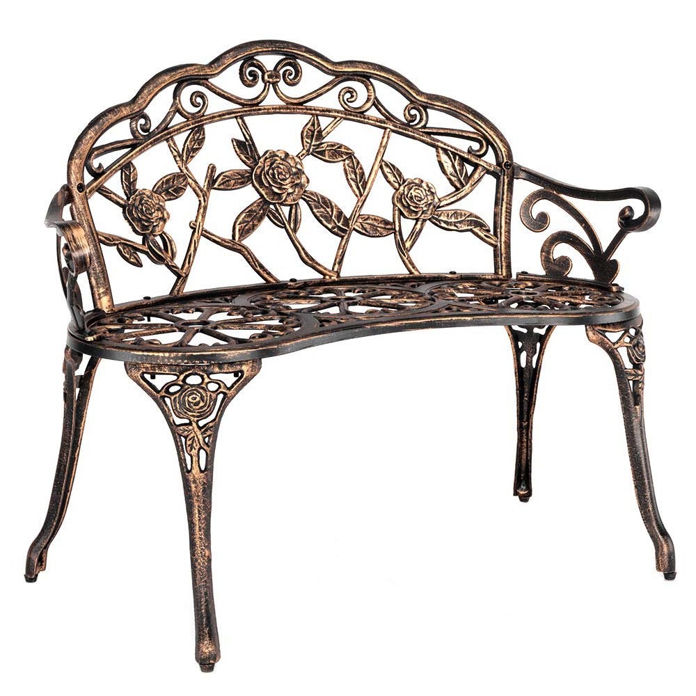 Alcott Hill 38.5" Patio Park Garden Outdoor Metal Rose Bench - Wayfair ...
