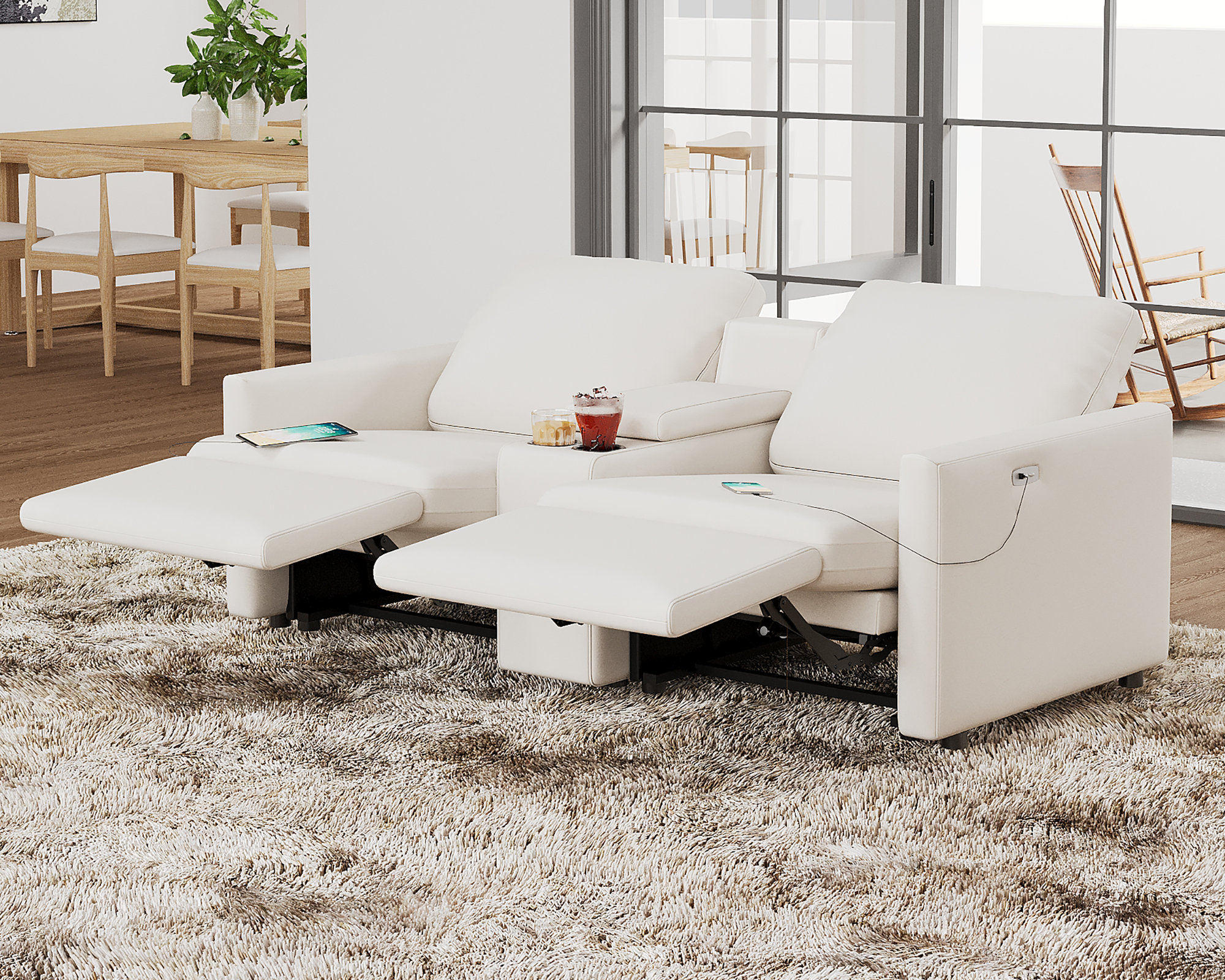 Latitude Run® Home Theater Power Recliner, Loveseat Anti-Scratch ...