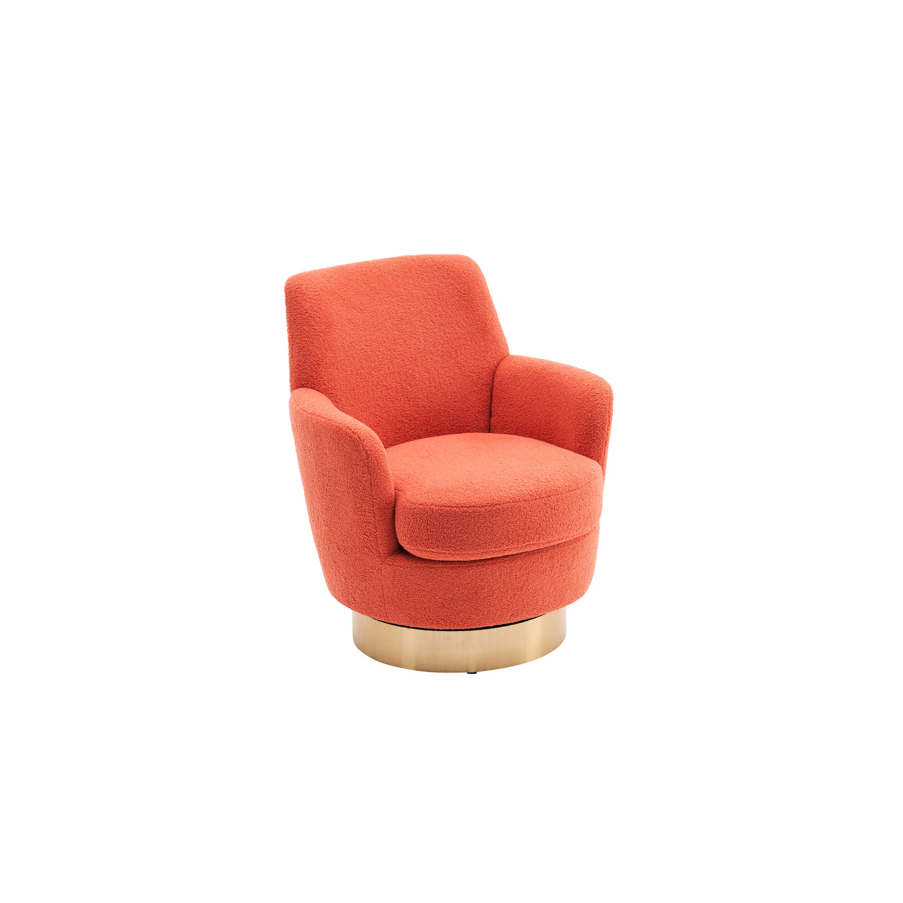 Everly Quinn Orange Swivel Chair With Solid Wood Frame - For Bedroom ...