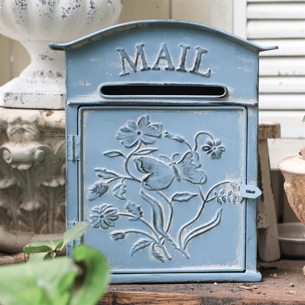 Ophelia & Co. Wall Mount Mailbox For House Outside Vintage Metal Door ...