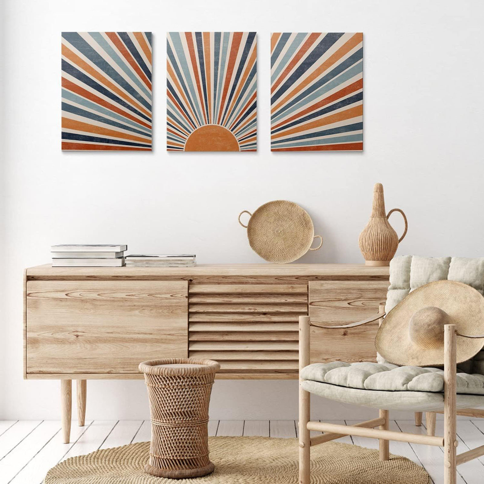 Dakota Fields Boho Sun Ray Wall Art - Mid Century Modern Wall Decor For ...