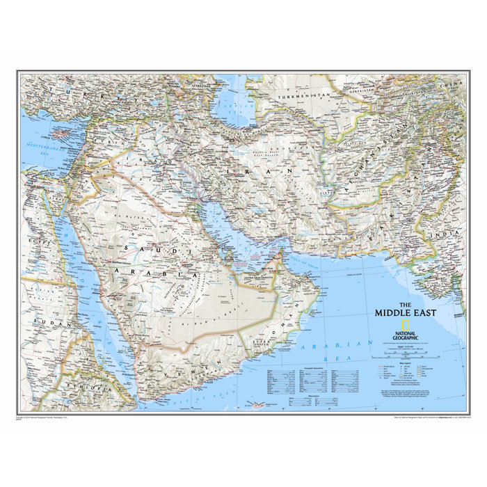 National Geographic Maps Middle East Wall Map | Wayfair