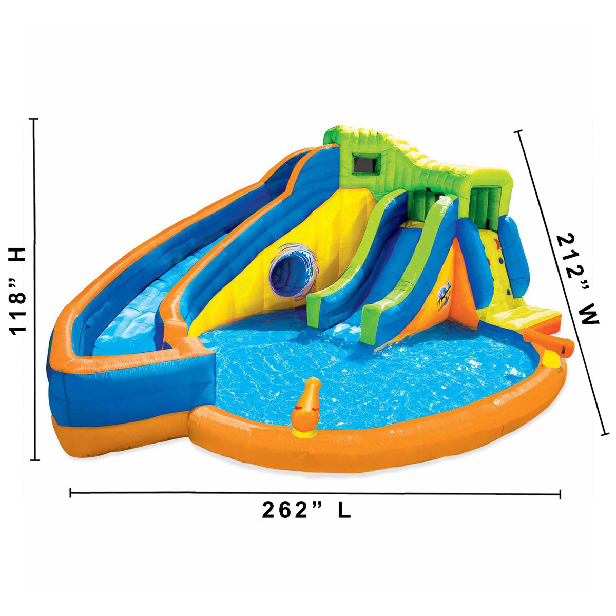 Banzai Pipeline Twist Kids Inflatable Outdoor Water Pool Aqua Park and ...