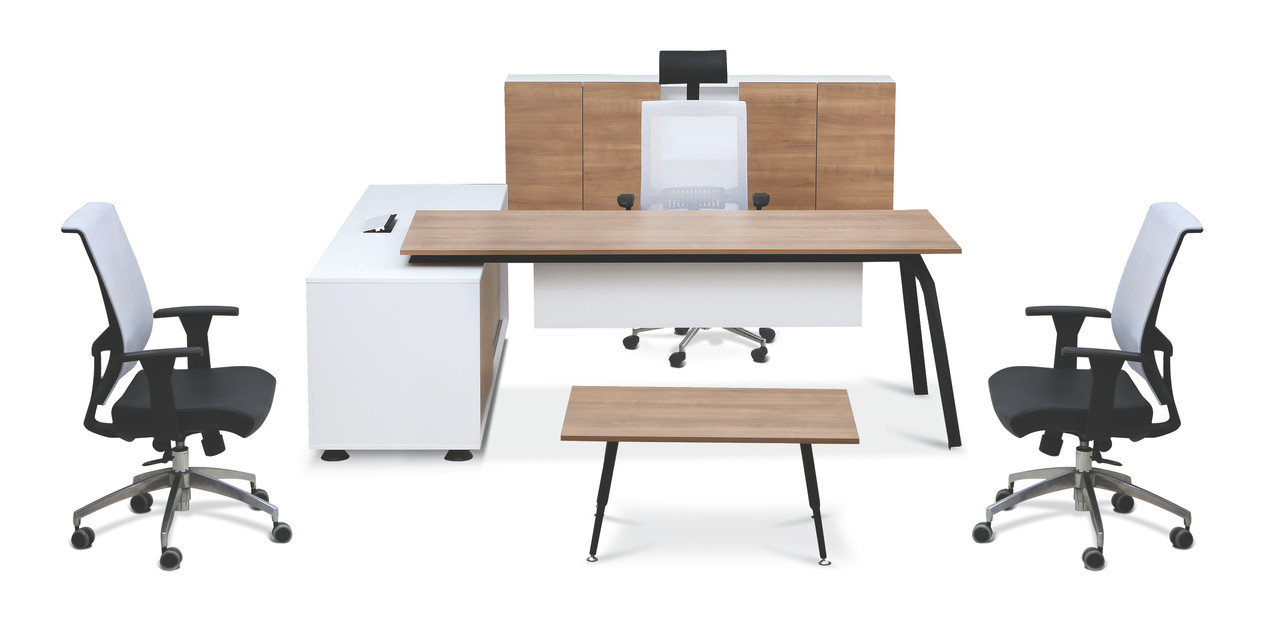 Inbox Zero EDGE 70.87" L-Shaped Executive Desk Office Set - Wayfair Canada