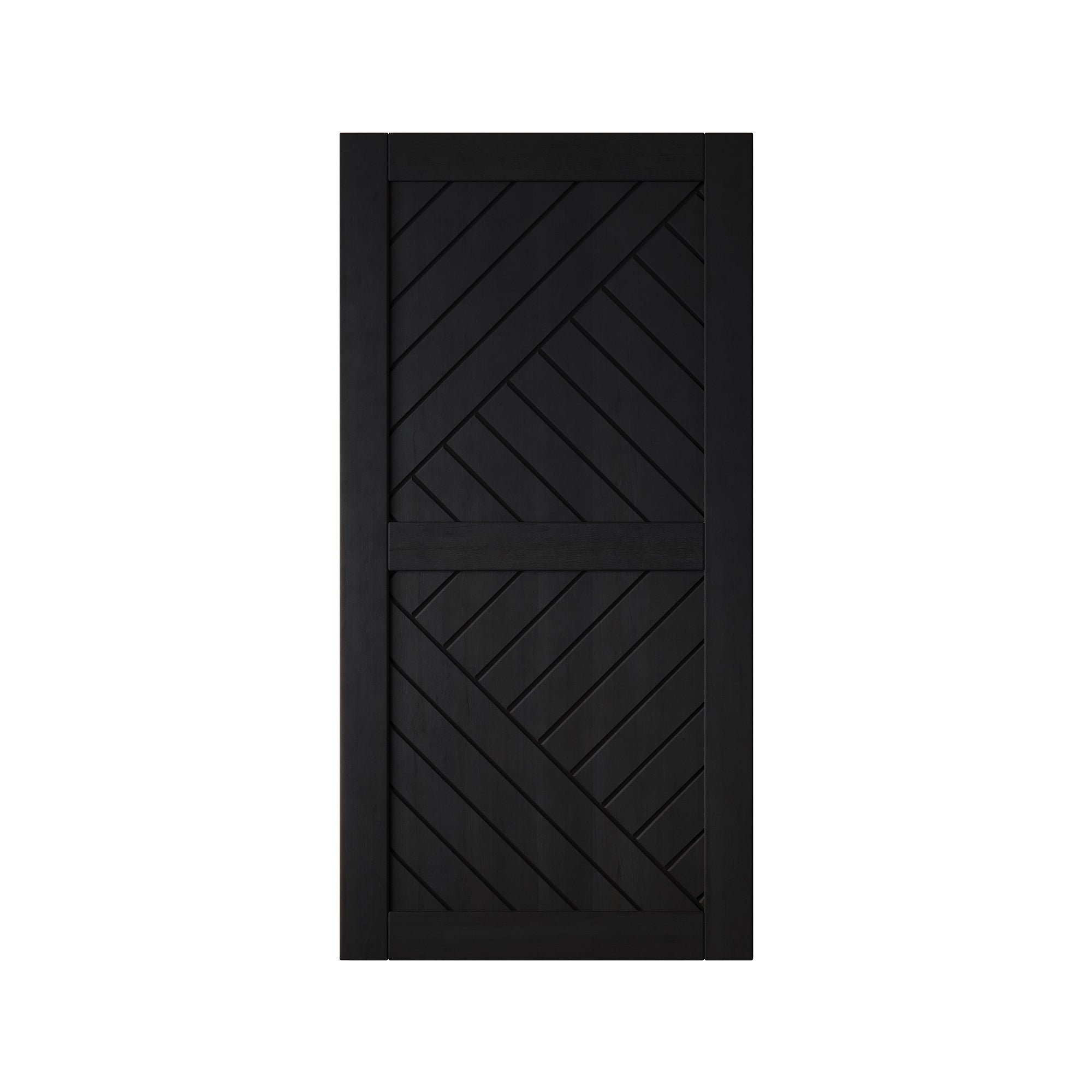 Homacer Geometric Design Black Finished & Unassembled Pine Wood Barn ...