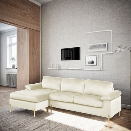 Mercer41 Seph 2 - Piece Velvet Sectional | Wayfair