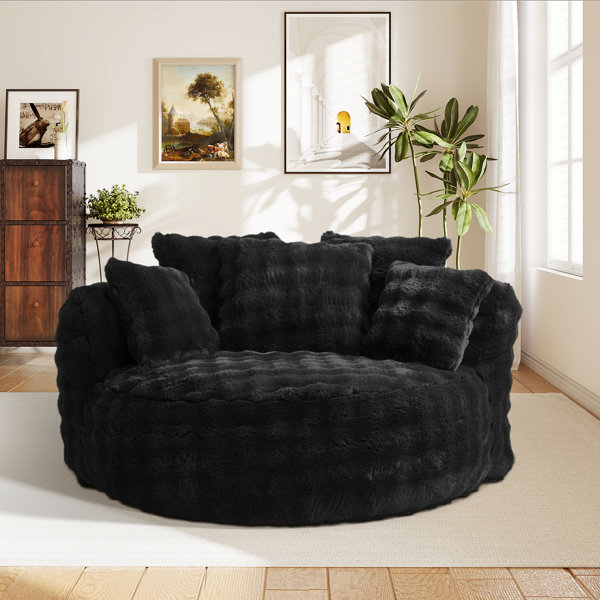 Rophefx Fuzzy Accent Chair With 5 Pillows - Wayfair Canada