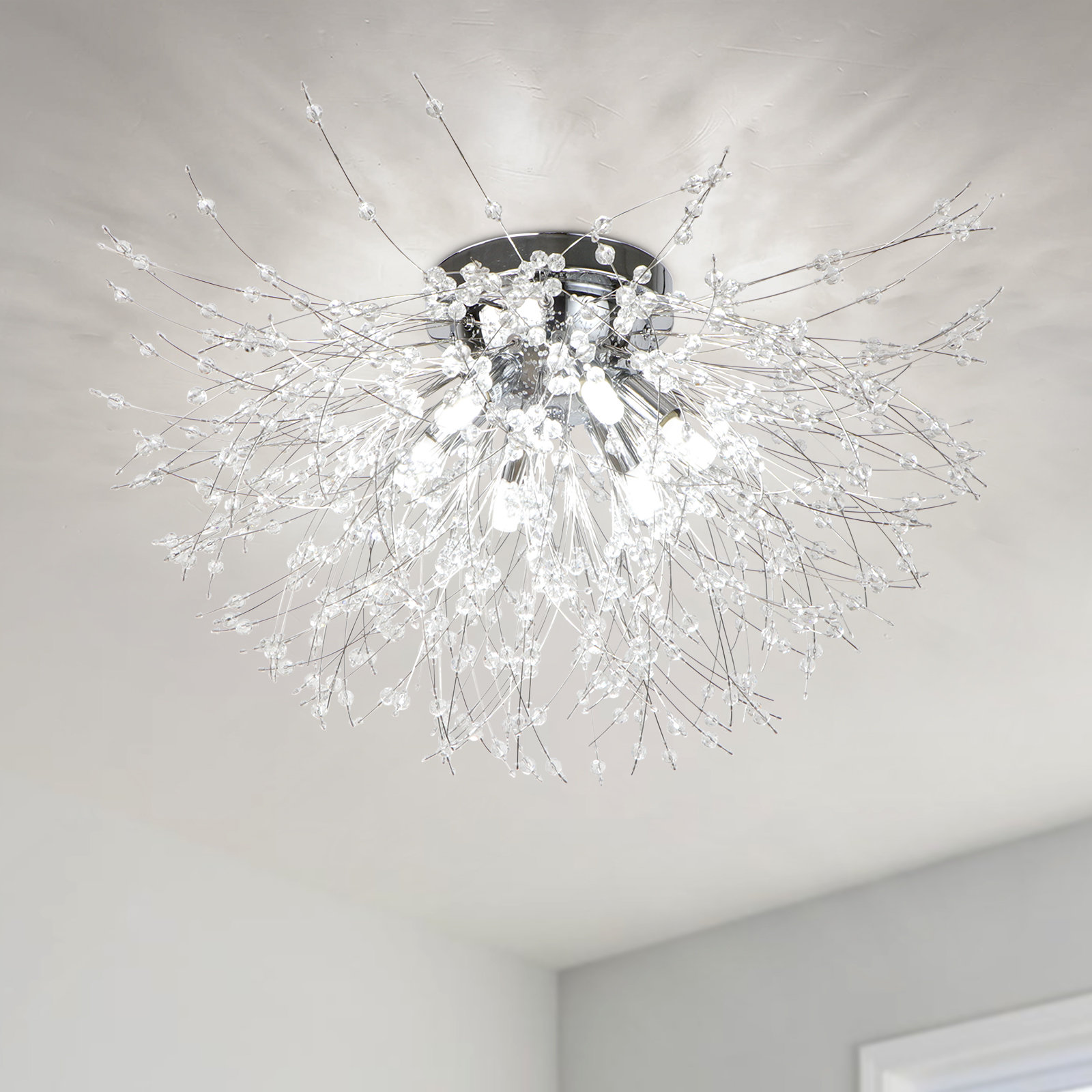 Mercer41 6-Light Modern Crystal Fireworks Ceiling Light - Wayfair Canada