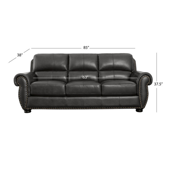 Lark Manor™ Arjana 85'' Genuine Leather Rolled Arm Sofa | Wayfair