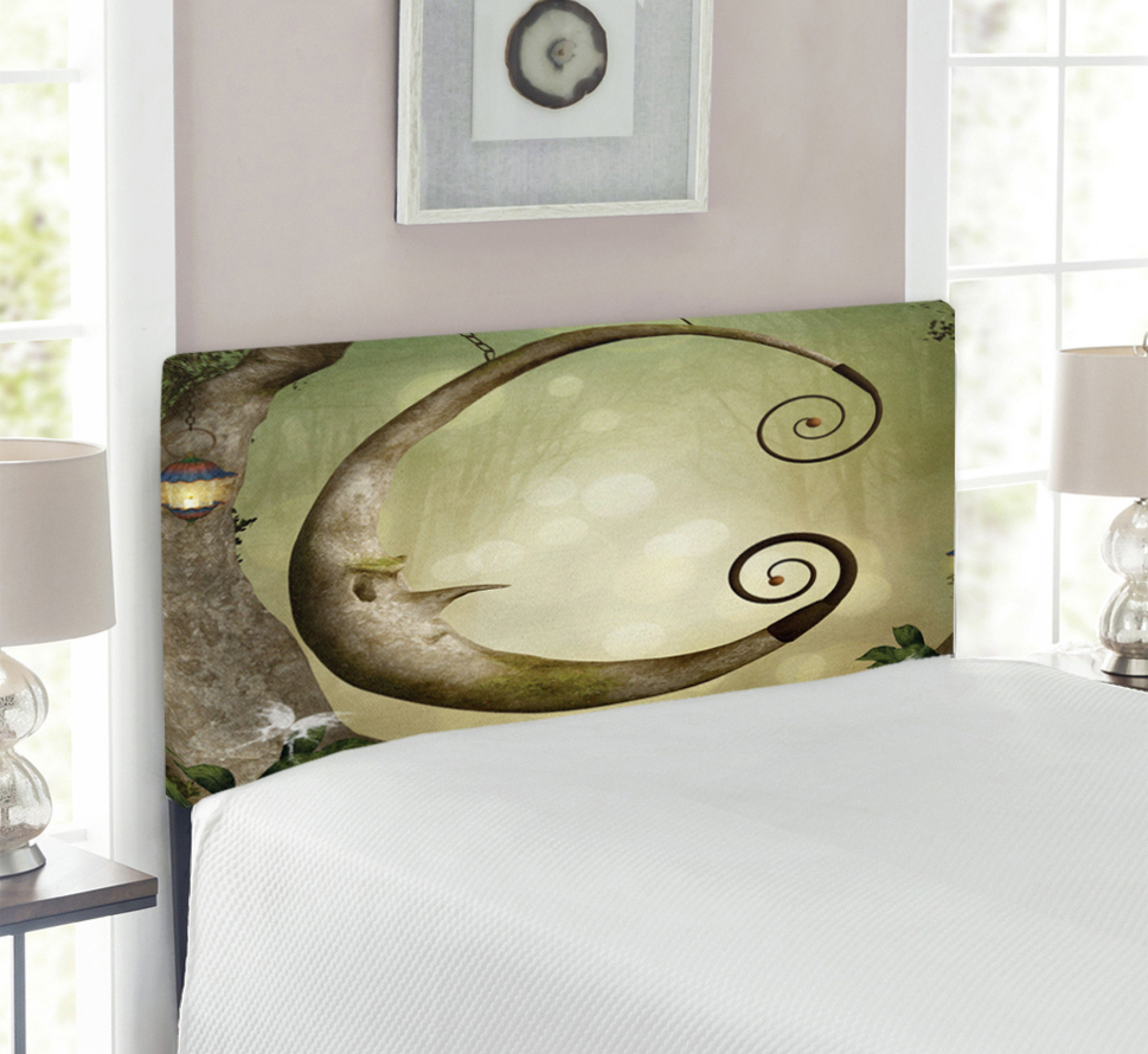 East Urban Home Tree Headboard, Absurt Illustration Of Wooden Crescent ...