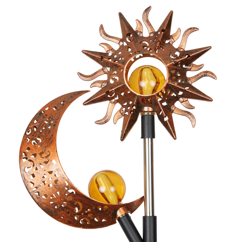 Arlmont & Co. Celestial Solar LED Stake, Sun, Moon, and Star Pathway ...