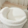 Latitude Run® 43.3'' W Oversized Round Upholstered Swivel Barrel Chair ...