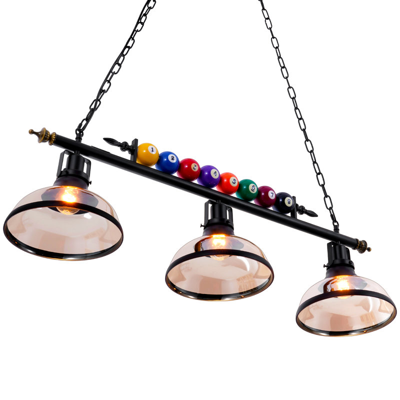 Trent Austin Design® Harriotte 3 - Light Matte Black Pool Table Lights ...
