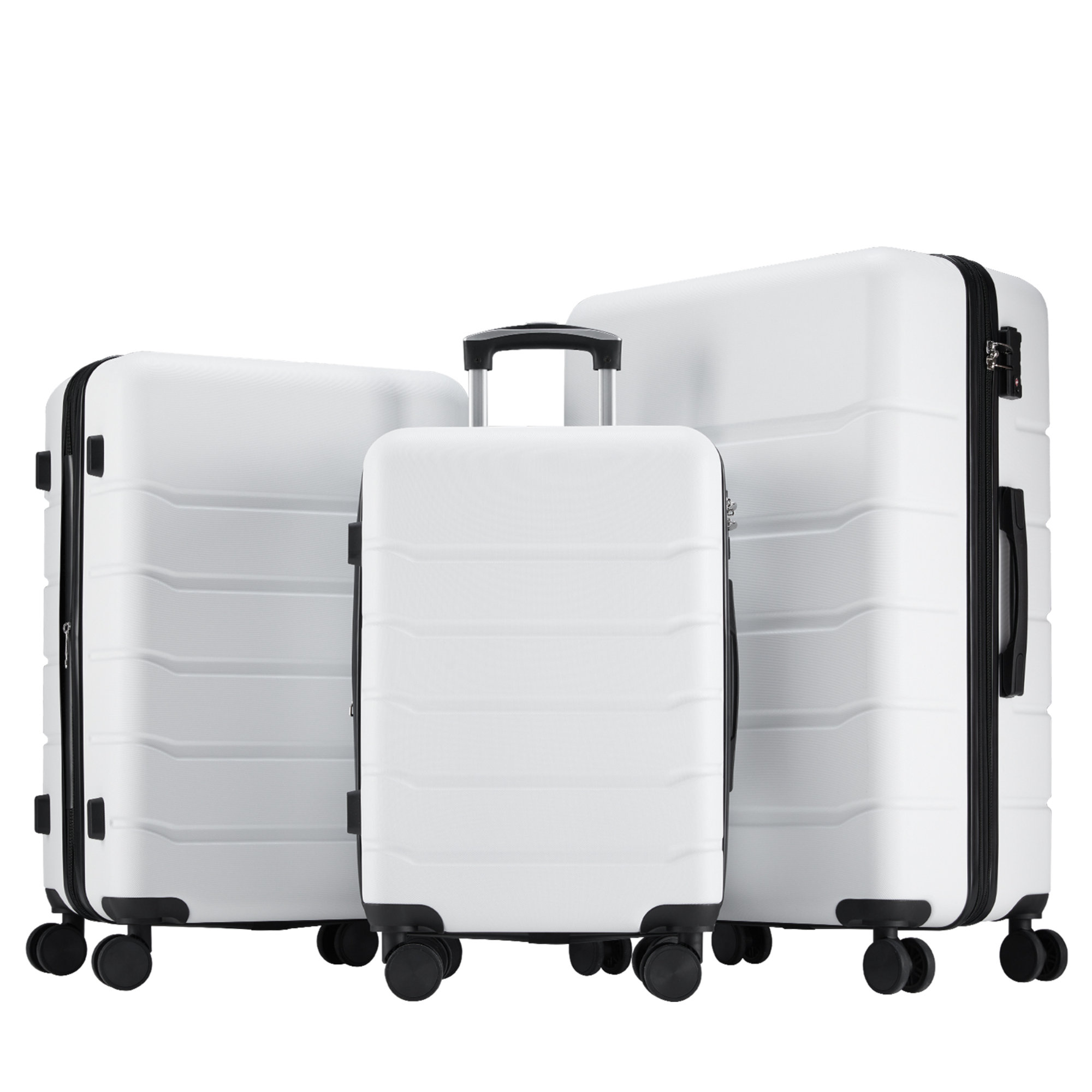 IMENST 3-Piece Hard Sided Expandable Luggage Set – 360° Spinner Wheels ...