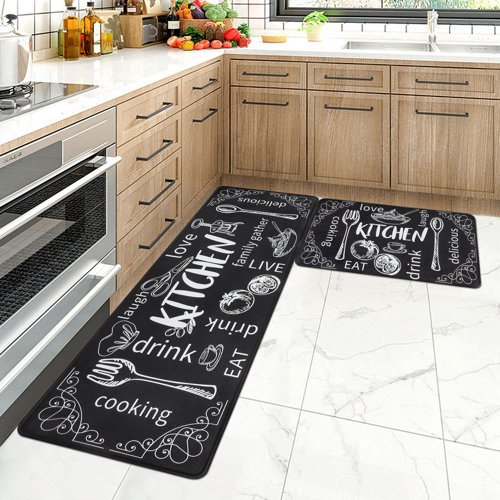 Black Kitchen Mats You'll Love | Wayfair