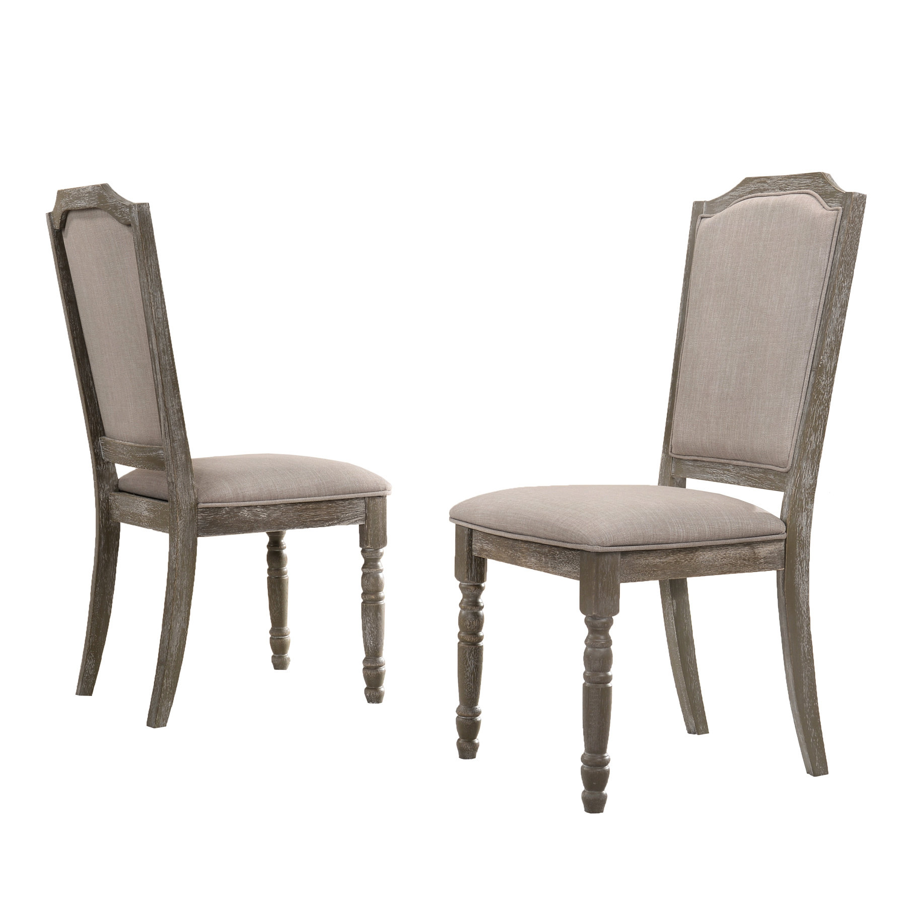 August Grove® Reclaimed Gray Dining Chairs 2 - Hardwood Build, Tan ...
