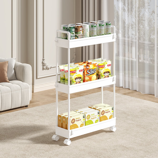SPACEAIM Slim Rolling Storage Cart, 3 Tier Bathroom Storage Organizer ...