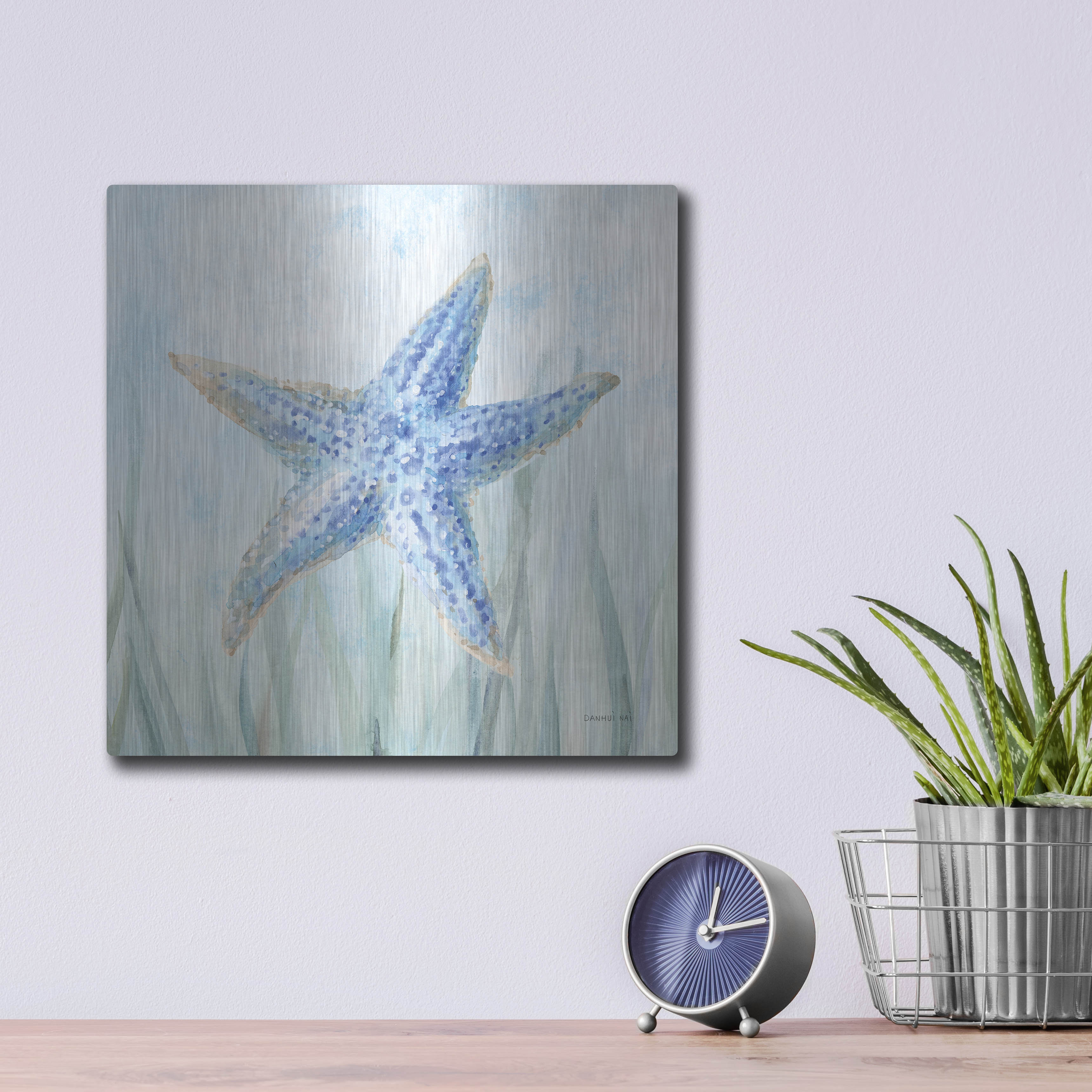 Highland Dunes 'Undersea Starfish Seaweed' by Danhui Nai Metal Wall Art ...