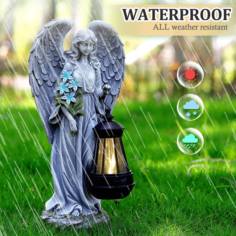 Trinx Solar Angel Outdoor Garden Decor Statues | Wayfair
