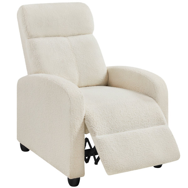 Wade Logan® Arvonio Upholstered Boucle Recliner Sofa With Thick Seat ...
