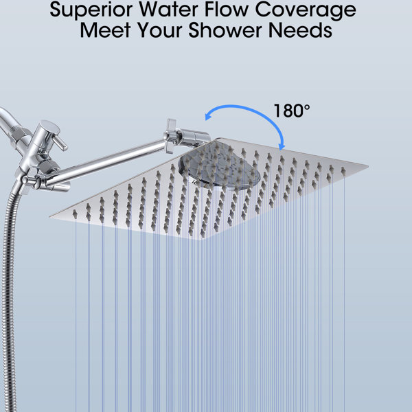 LavishLodge High Flow Rate Shower Head With Extension - 2.5 Gpm ...