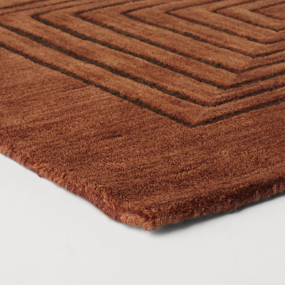 AllModern Orlie Handmade Hand Tufted Wool Copper Rug & Reviews | Wayfair